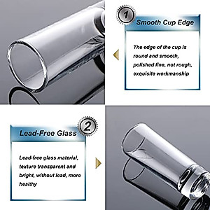 Farielyn-X Clear Heavy Base Shot Glasses 12 Pack, 2 oz Tall Glass Set for Whiskey, Tequila, Vodka