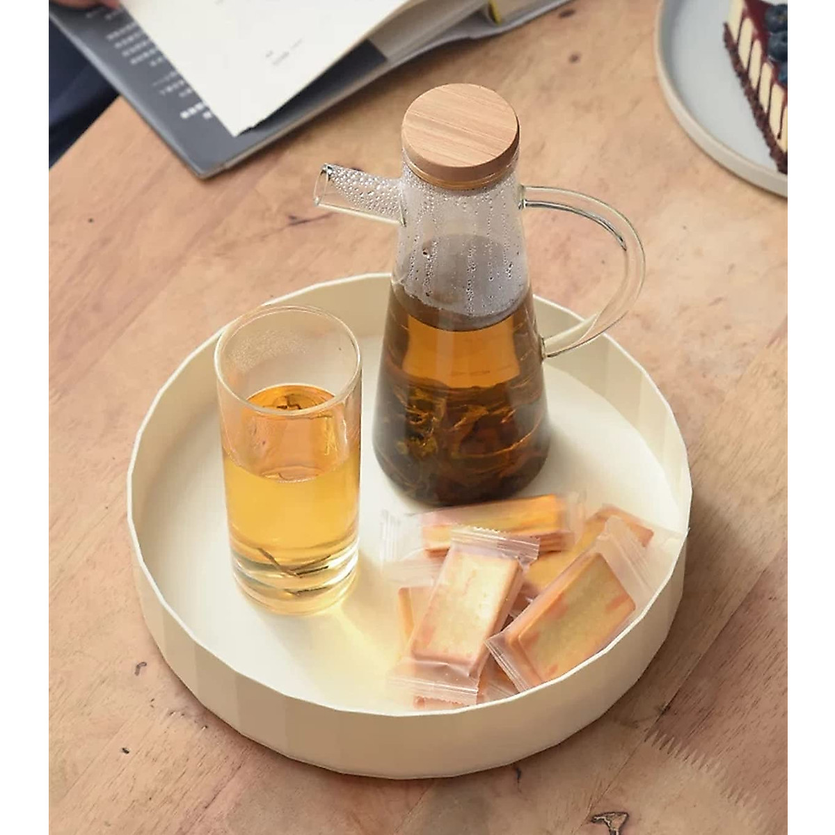 Lazy Susan Cabinet Organizer 10 Inch,Non-Skid Kitchen Island Turntable,Countertop Bathroom Kitchen Under-Sink Organizer Bins for Counter Spice Rack Storage 1 Pack (White)