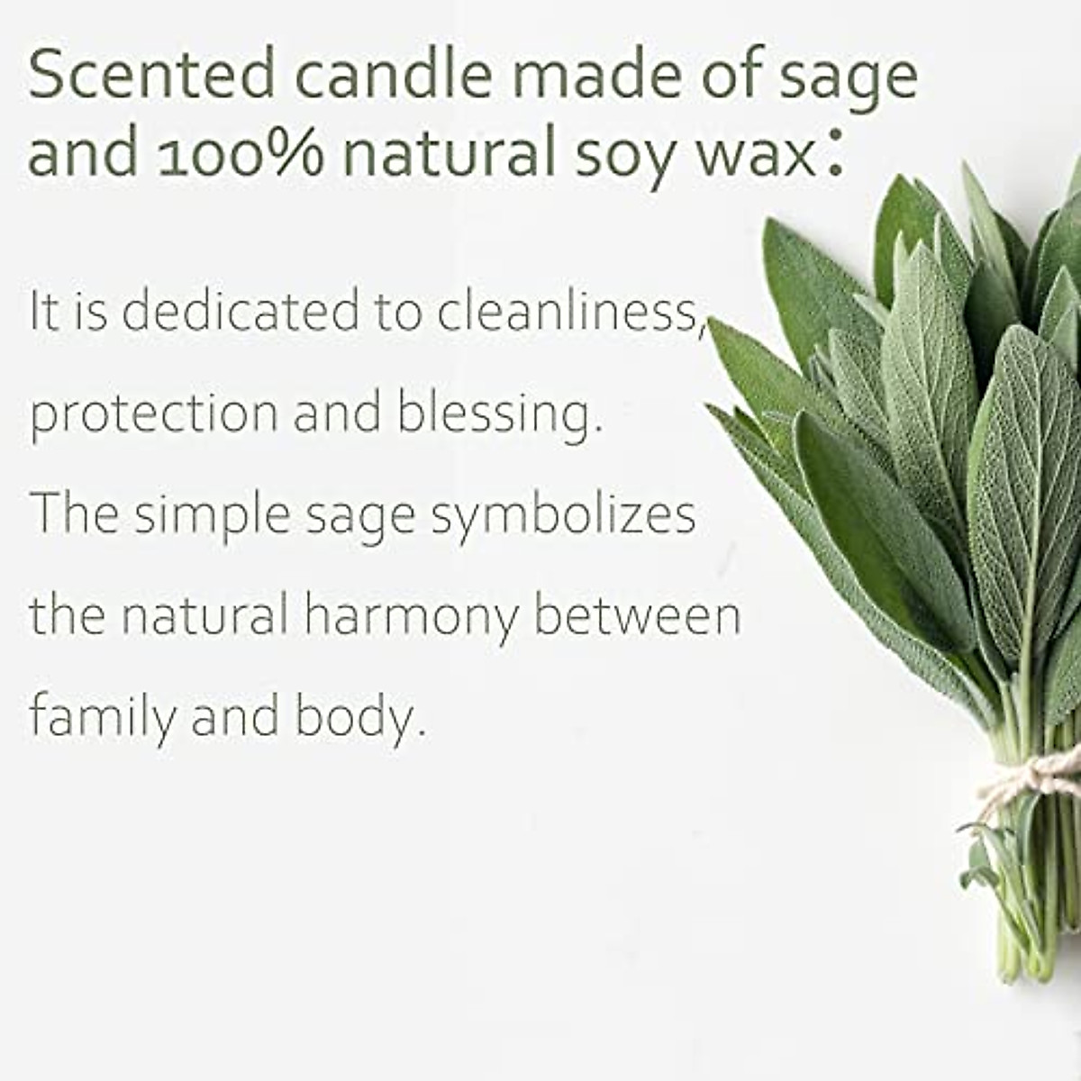 Sage Candles for Cleansing House, Meditation, Protection, and Banishing Negative Energy, 3 Pack 7.8 OZ Candles for Home Scented, 105 Hour Long Lasting Scented Candles,Candles Gifts for Women