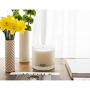 APOTHEKE Luxury Scented 3-Wick Jar Candle, Earl Grey Bitters, 32 oz - Large - Earl Grey Bitters Tea Leaves, Lemon Zest, Bergamot, & Peony Scent, Aromatherapy, Long Lasting, Hand Poured in USA