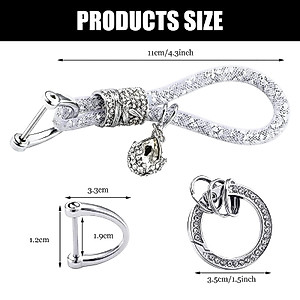 ZKFAR 1 PC Bling Crystal Car Keychain, Car Key Chains Glitter Key Ring, Keychain Accessories with Bling Rhinestones (Black)