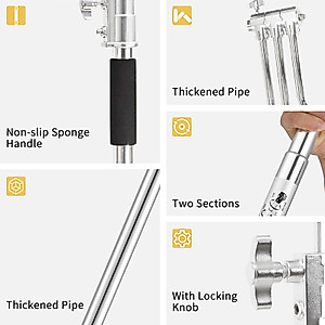 Meking 10x10FT / 3x3M Photo Backdrop Stand Kit, Heavy Duty Adjustable Photography Background Support System Stand with 2 Sandbags, 4 Clamps and Crossbar for Video Studio Photo Shoot