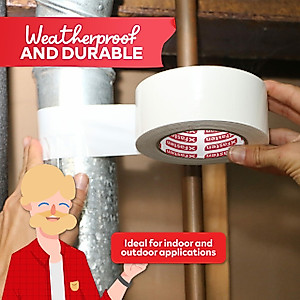 XFasten Duct Tape White, 2 Inches x 50 Yards, All-Weather Duct Repair Tape for Heavy-Duty Repair, Patching, Packing | High Tensile Strength & Shear Stress Resistance | Cold and Snow Resistant