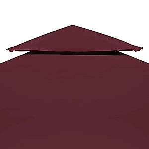 2-Tier Gazebo Top Cover,Hardtop Gazebo,Lawn Gazebo,Yard Gazebo,Carport Gazebo,Deck Gazebo,Camping Gazebo,for Patio,Backyard,Garden, Patio, Lawns,1 oz/ft2 9.8'x9.8' Bordeaux