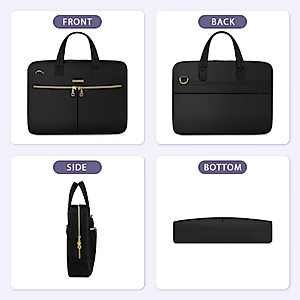 Ferkurn Laptop Bag Case 14 15 15.6 Inch Women Men Computer Bag for Dell Inspiron XPS/HP Pavilion/Surface/Lenovo Thinkpad Ideapad/ASUS Vivobook/Acer Chromebook,Shoulder Briefcase Messenger Case,Black