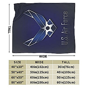 FONDSILVER U.S. Air Force Sign Darkness Blanket Throw Bedding Room Decor Flannel Blankets for Bed Sofa 50"x40"