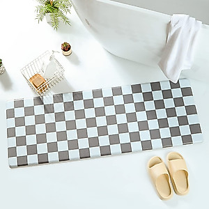 MINISO Kitchen Mat Cushioned Anti-Fatigue Kitchen Rug 17"x 47" Heavy Duty PVC Ergonomic Comfort Standing Mat for Kitchen, Floor, Home, Office, Sink, Laundry - Black