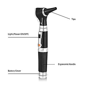 Mini Ear Otoscope, Bysameyee Magnification Diagnostic Ear Scope with LED Direct Illumination Light, Ear Healthy Tool for Doctors Nurses Adults Kids Baby Elder Pets Animals