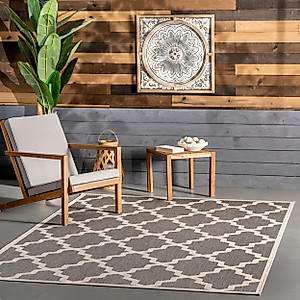 nuLOOM Gina Lattice Indoor/Outdoor Area Rug, 8x11, Gray