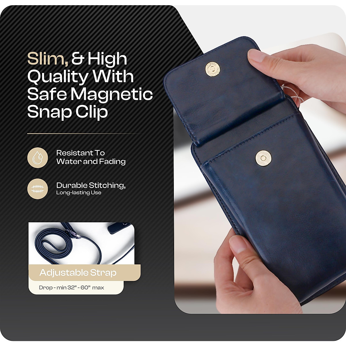 Claasico Womens Crossbody Wallet & Phone Case | iPhone/Samsung/LG Magnet Cell Pouch & Handbag