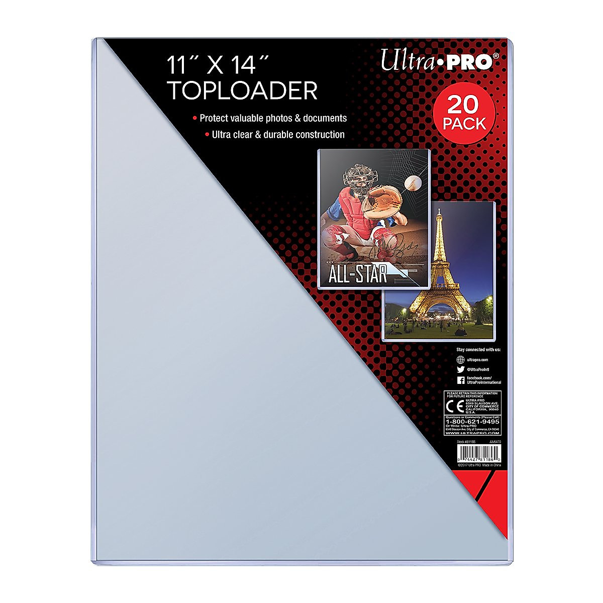 Ultra Pro 11" X 14" Toploader 20ct