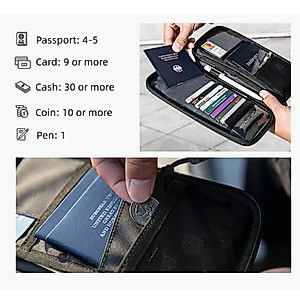 Passport Holder Family, Passport Wallet Case Large, RFID Blocking Passport Cover, Waterproof Family Travel Documents Organizer (Black)