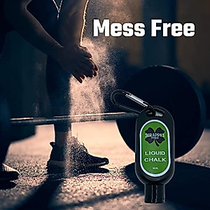 Scrappy's Fitness Liquid Chalk - Long Lasting, Premium Grip for Athletes - Weightlifting, Gymnastics, Rock Climbing, Pole Dancing & More - Travel Size with Clip - Quick Drying & Mess Free (250ML)