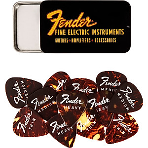 Fender Fine Electric Guitar Picks 351 Shape, 12-Pack Tin