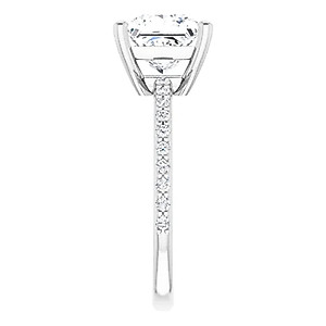 JEWELERYIUM 2 CT Princess Cut Colorless Moissanite Engagement Ring, Wedding/Bridal Ring Set, Solitaire Halo Style, Solid Sterling Silver Vintage Antique Anniversary Bridal Rings Gift for Her (7.5)