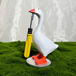 Hinittey Magnetic Goose Key Holder,Adorable Key Magnet Holder, Porch Goose Statue, Silly Goose and Weird Home Decor Funny Key Holder Decor for Table Desk Home Office New Home Housewarming Gifts