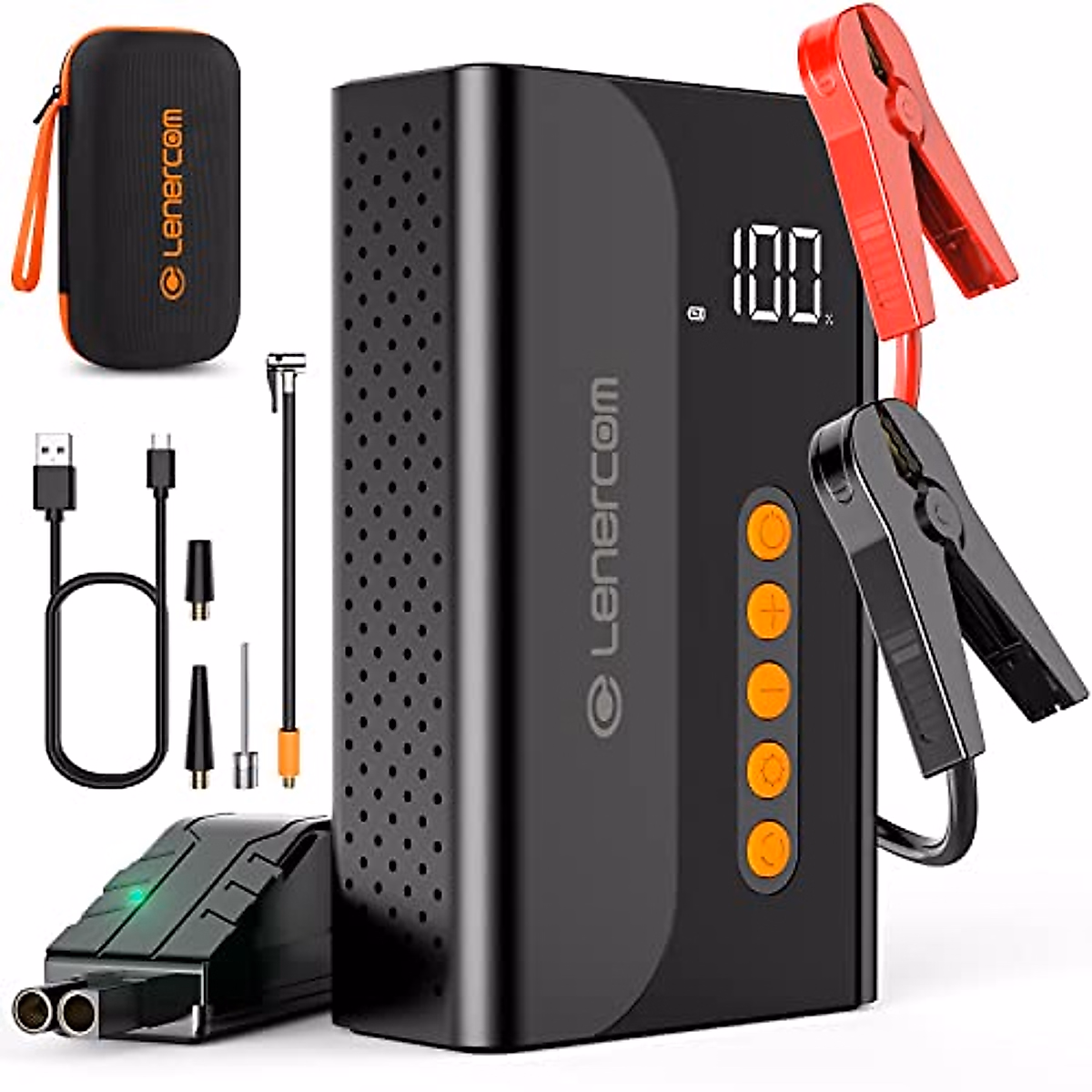 Jump Starter with Air Compressor,1000A Battery Jump Starter with 150PSI Digital Auto Tire Inflator,Up to 6.0L Gas & 3.0L Diesel Engines,12V Car Lithium Battery Jump Box Pack Power Charger