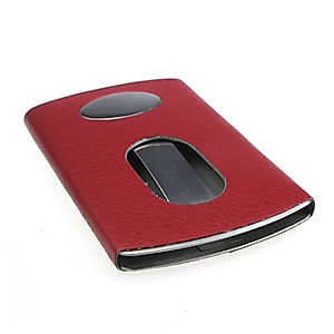 Slide Out Business Holder Pocketbook Slim Metal Wallet Metal Credit Card Stainless Steel Business Case Id Card Business Card Business Card Holder Card Cover-Red
