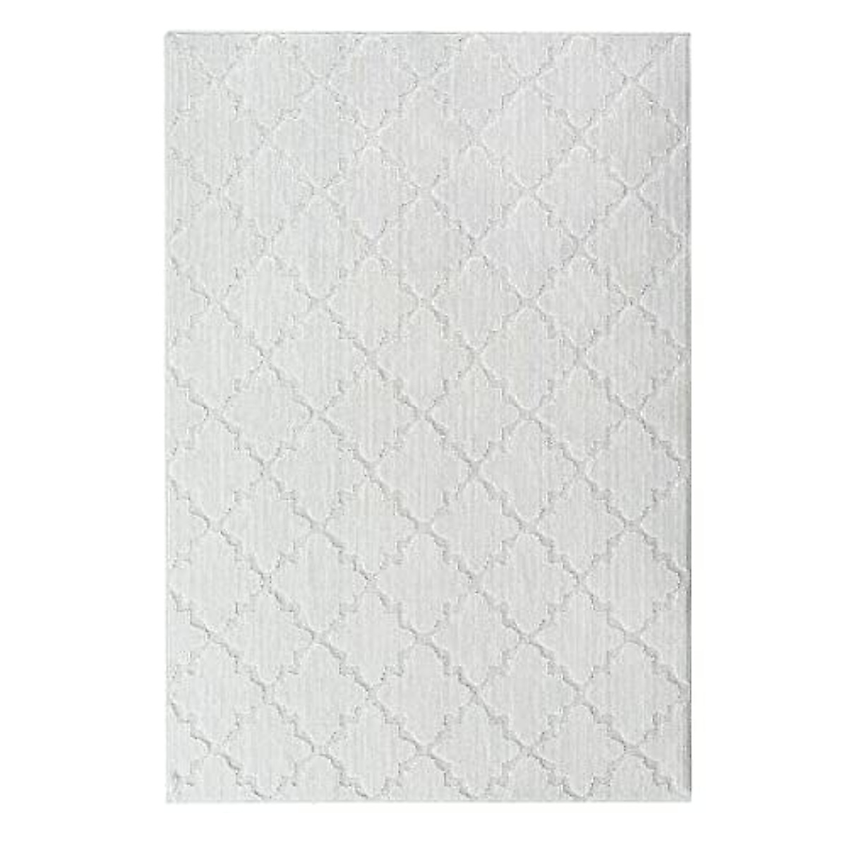 JOLENE.K Shag Rugs 8x10 for Bedroom, Indoor Modern Fluffy Carpet Shaggy Mat Ultra Soft Plush Geometric Rug Moroccan Floorcover Non Slip Thick Boho Rugs Living Room Dining Room Office, Ivory Beige Grey