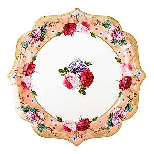 Truly Scrumptious Pack of 4 Floral Serving Platters | Vintage Afternoon Tea Party Tableware, Recyclable | For Birthday, Baby Shower, Bridal Shower, Mother's Day