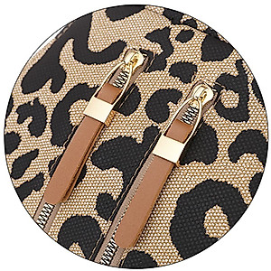 KKRAUS Leopard Print Backpack for Women Pu Leather Cheetah Print Shoulder Daypack Leopard Satchel Backpack with Handle Multipurpose (Single Zipper)