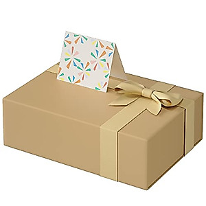 MONDEPAC Gift Box 11x7.5x3.5 Inches,Gold Gift Boxes with Magnetic Lid，Christmas Gift Box Contains Card, Ribbon, Shredded Paper Filler Gift Box for Gift Packaging,Christmas Birthdays Gift Packaging