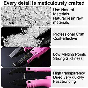 100 g Granule Pellet Granule Bead Hot Fusion Extensions Tool Hot Keratin Glue Tips for Hair Extension Nail Design (Clear)