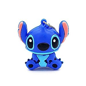 Novelty Stitch Blue Shape Design 32GB USB 2.0 Flash Drive Cute Memory Stick Stitch Thumb Drive Data Storage Pendrive Cartoon Jump Drive Gift (Stitch Blue-32GB)