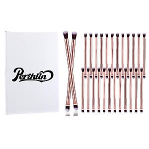 24 Pcs Eyeshadow Smudge Brush 2 in 1 Eyeshadow Brush 2 Double Ended Concealer Brush Under Eye Small Soft Firm Pointed Foundation Makeup Applicator for Blending Eye Shadow Liner (Rose Gold)