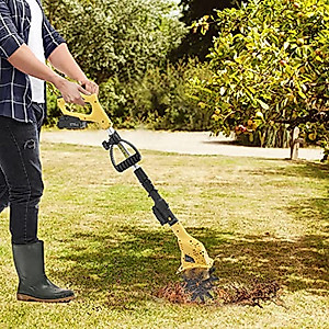 LOYALHEARTDY Cordless Tiller Cultivator, 20V 250RPM Electric Tiller Battery Powered Garden Cultivator with 2AH Rechargeable Battery Fast Charger