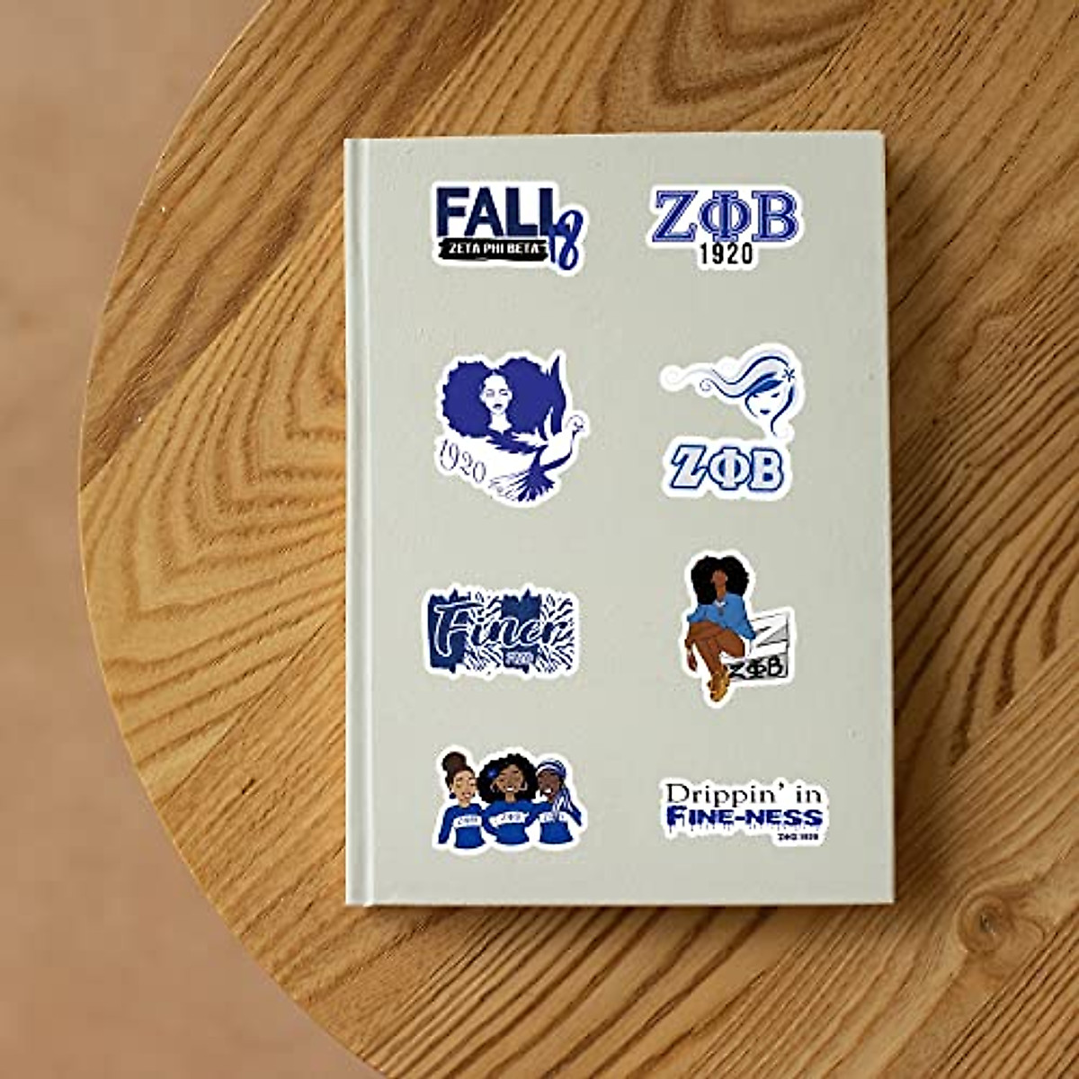 Zeta Phi Beta Sorority Paraphernalia Stickers 60pcs Fellowship Cociety Decals Aesthetic Waterproof Vinyl Pack Stickers for Water Bottle Laptop Cup Kids Adults Teens Girls Phone Skateboard DIY Party