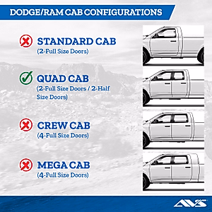 Auto Ventshade [AVS] In-Channel Ventvisor / Rain Guards | Smoke Color, 4 pc | 194656 | Fits 2005 - 2011 Dodge Dakota Quad Cab