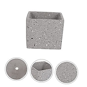 CORHAD Home Decor 1pc Creative Container Flowerpot Decorative Concrete Planter Cement Pots Office Small Planters Square Garden Home Bonsai Flowers Supplies Indoor for Pot Plants Table Decor
