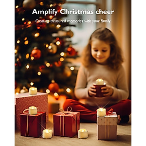 Homemory Flickering Flameless Candles with Remote, Timer Candles Battery Operated, Tea Lights Candles, Small Fake Electric Battery Votive Candles for Table Centerpiece, Halloween, Christmas, 12Pcs