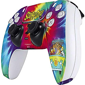 Skinit Gaming Decal Skin Compatible with PS5 and Compatible with PS5 Digital Edition DualSense Controller - Officially Licensed Warner Bros Scooby-Doo Tie Dye Design