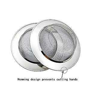 2 PCS Stainless Steel Kitchen Sink Strainers,Large Wide Rim 4.3" Diameter,Rust-Free,Perfect for Garbage Disposals Prevent Food Clogging Your Sink Fine Mesh