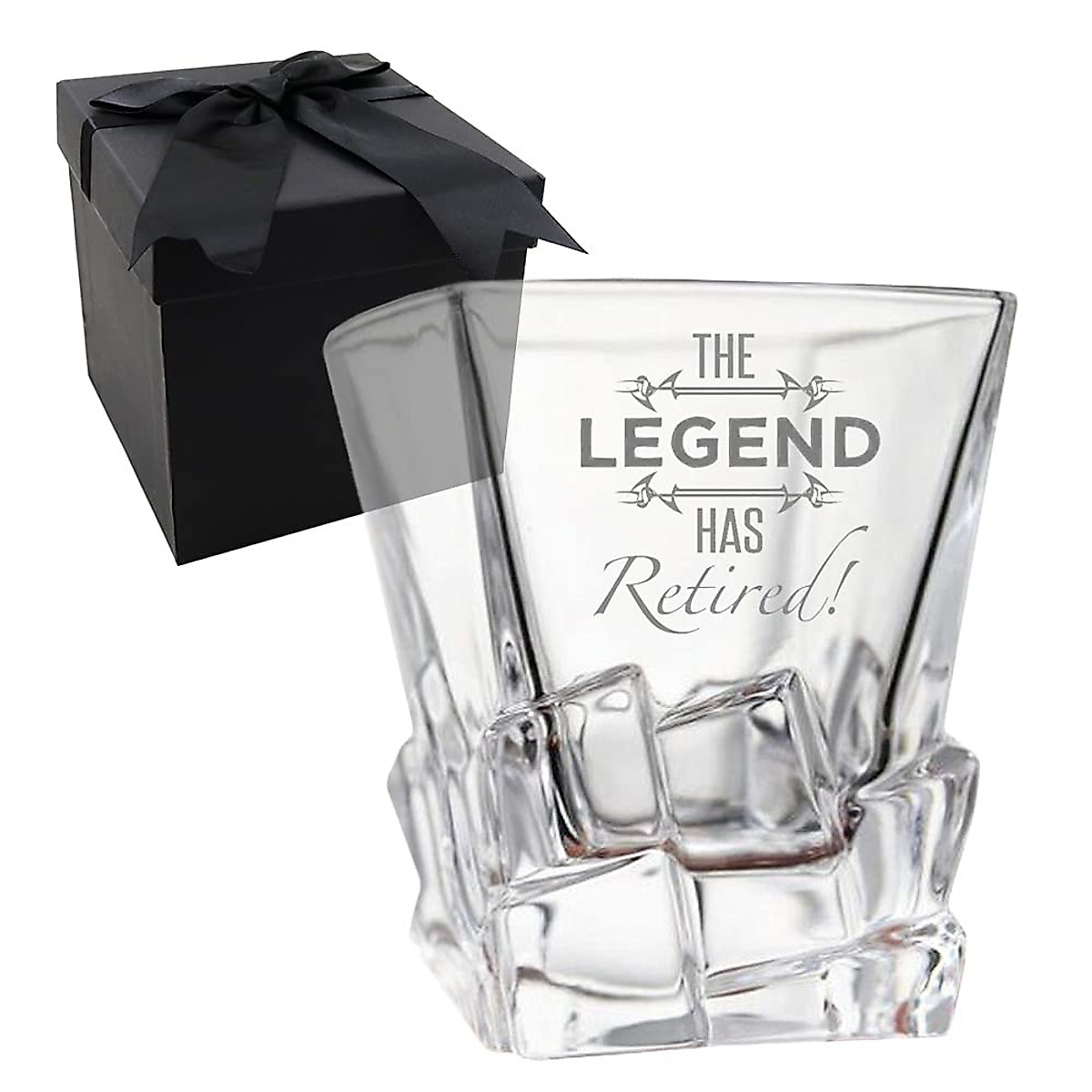 Osci-Fly The Legend Has Retired Handmake Whiskey Glasses - Creative Birthday Gifts for Men Women