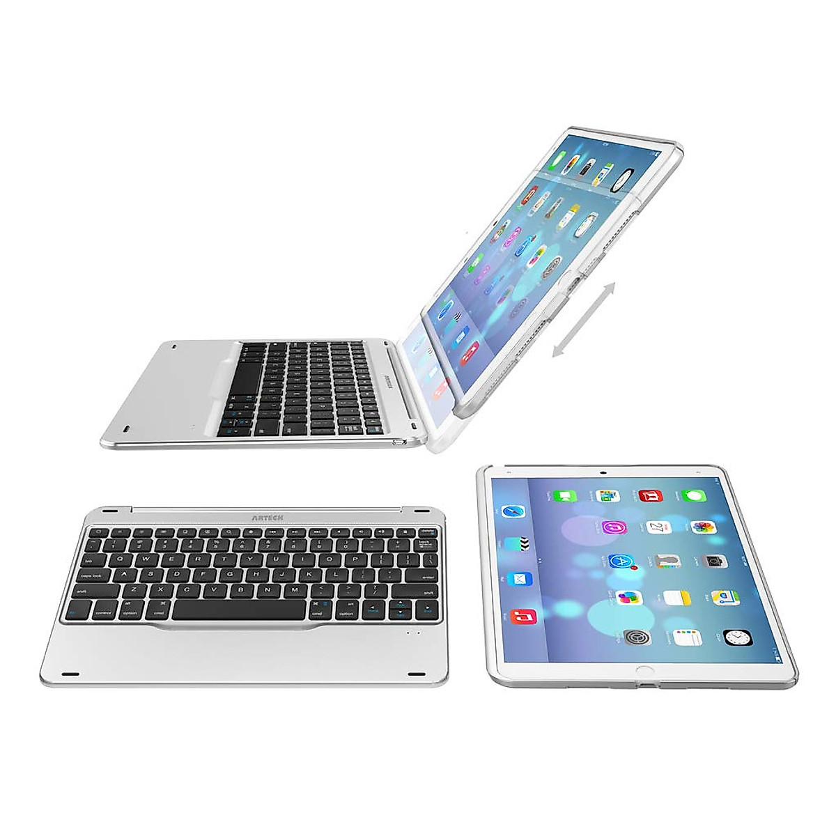 Arteck iPad Air 10.5-inch Keyboard, Ultra-Thin Bluetooth Keyboard with Folio Full Protection Case for Apple iPad Air 3 10.5-inch (2019) / iPad Pro 10.5-inch (2017) with 130 Degree Swivel Rotating