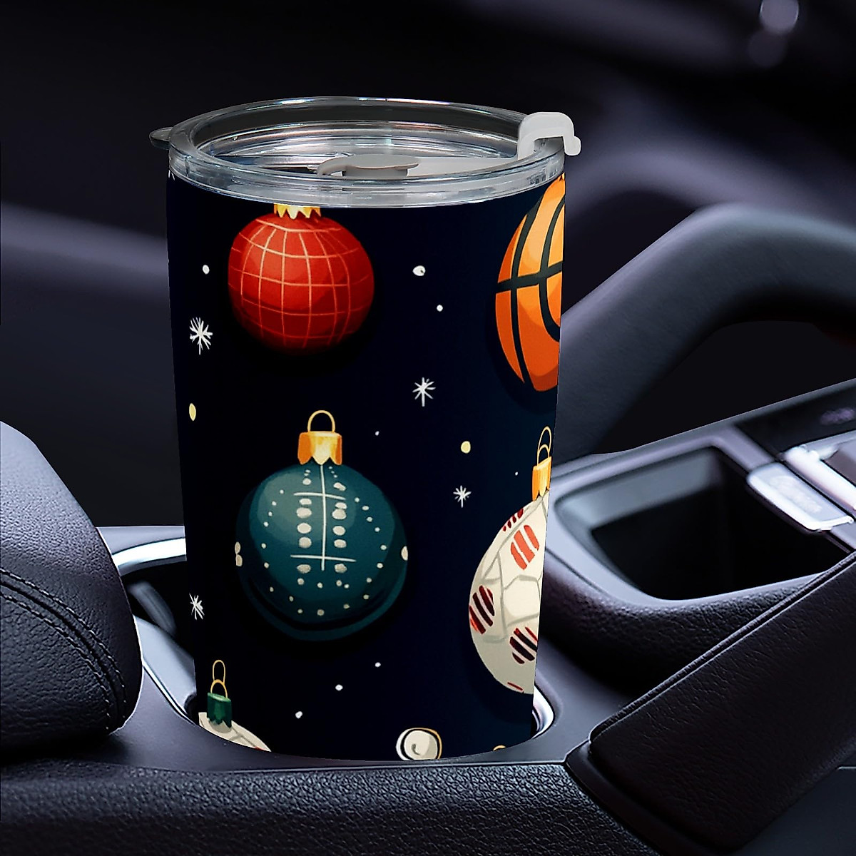 QWEUIOP 20oz Insulated Travel Coffee Mug Sport Christmas Stainless Steel Tumbler with Lid Double Wall Vacuum Coffee Cup For Hot and Cold Drinks14356