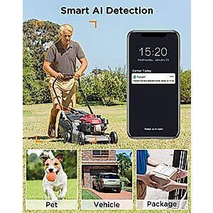 FOSCAM SD4 2k 4MP Outdoor Security Camera, 5G/2.4GHz WiFi PTZ IP Surveillance Camera with 4X Optical Zoom, Smart AI Human Detection, 2-Way Audio, 165ft Night Vision, CMOS Image Sensor, IP66