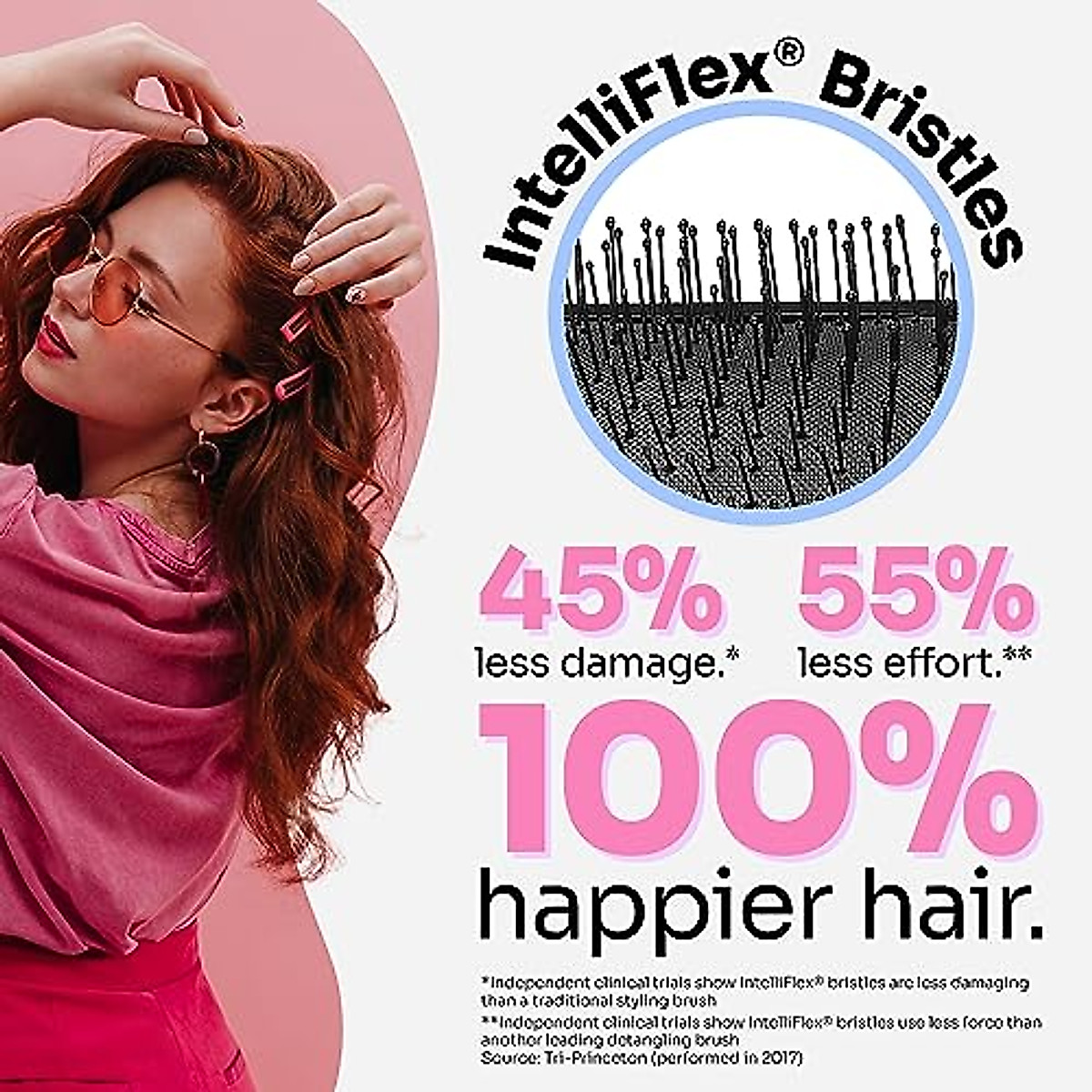 Wet Brush Paddle Detangler Hair Brush, Black - Ultra-Soft IntelliFlex Bristles with AquaVent Design – Great For Hair Treatments - Pain-Free Brush For Women, Men, Wet Dry Damaged Hair