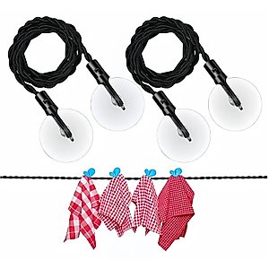 Generic Travel Clothesline - No Clips Needed! Stretchable Outdoor Clothes Line Ropes for Easy Drying-Clothes line Outdoors-Travel Clothesline for Hotel Room-Outdoor clotheslines for Outside (1.5M+3M)