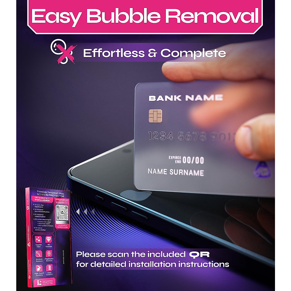 Defenslim Screen Protector compatible with iPhone 13 mini (2Pack), Easy Auto-Align Install Kit, 5.4" Tempered Glass, 9H Hardness, Ultra HD Clear, Case Friendly, EasyShield