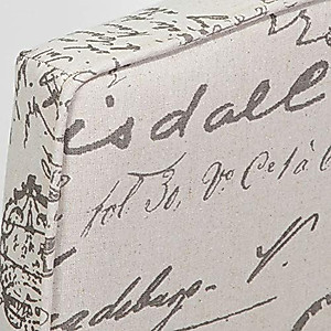 Christopher Knight Home CKH Crown Top French Script Fabric Dining Chairs, 2-Pcs Set, Beige / Script