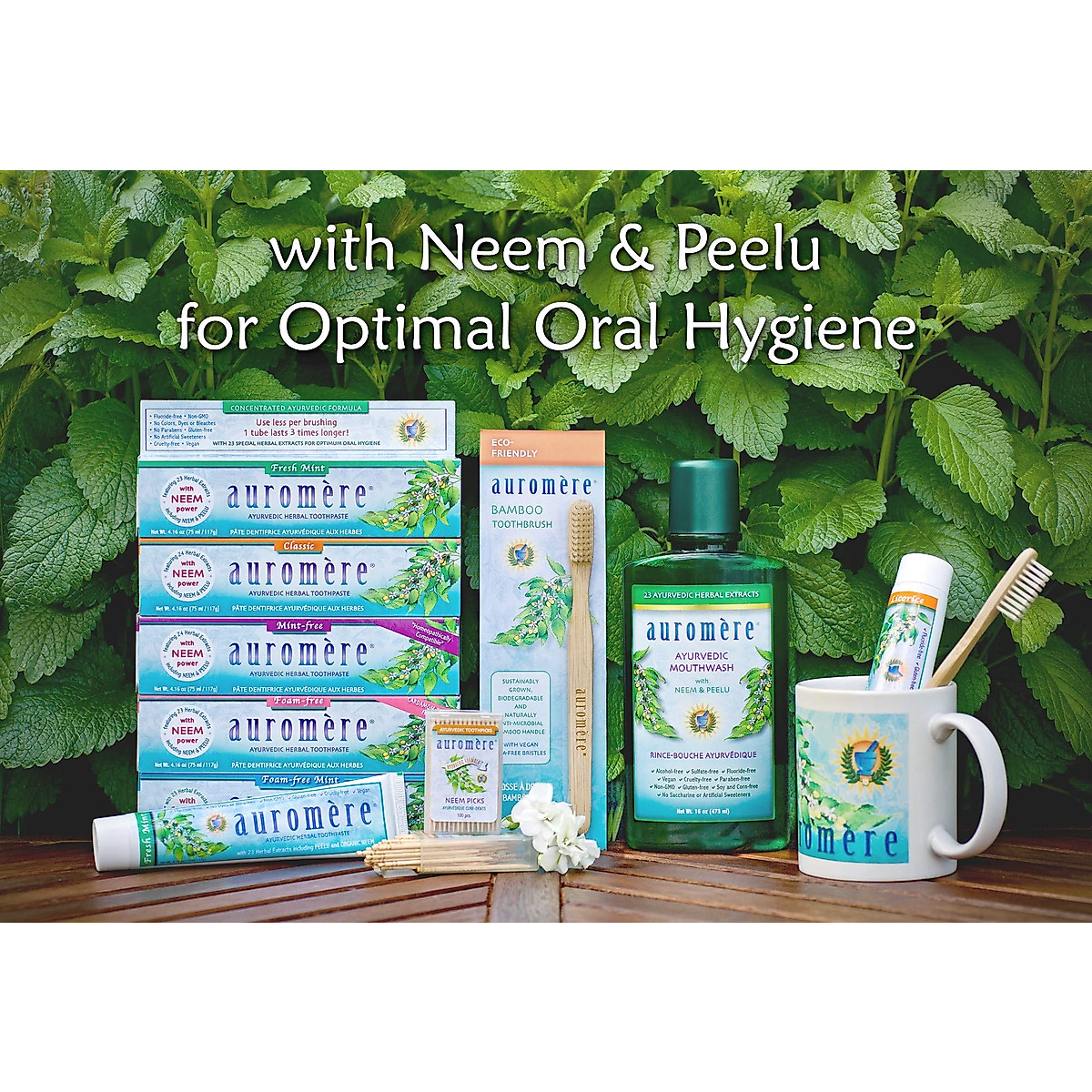 Auromere Ayurvedic Herbal Toothpaste, Classic Licorice Flavor - Vegan, Natural, Non GMO, Fluoride Free, Gluten Free, with Neem & Peelu (4.16 oz), 4 Pack