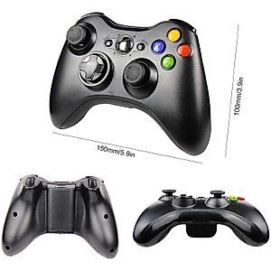 Etpark Wireless Controller for Xbox 360, Xbox 360 Joystick Wireless Game Controller for Xbox 360 & Slim Console and PC Windows XP/7/8/10(Black)