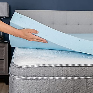 Nature’s Sleep by GhostBed - AirCool IQ 3 Inch Thick Density Gel Memory Foam Mattress Topper with Fitted Cover and 18 Inch Skirt - Twin XL