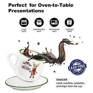 Bruntmor Gift Choice: Espresso Cups And Saucers Set Of 4. Small 4 Ounce Stackable Espresso Cups With Rack. Stacking Espresso Coffee Cup Of 4. Theme, 4 Oz