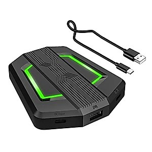 SOLUSTRE Game Controller Adapter Colorful Lighting USB Gaming Mouse Keyboard Adapter