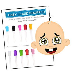 CHILDWEET 10pcs Dropper Medicine Pacifier Crafts Projects Liquid Food Training Feeder Milk Dispenser Fluid Liquid Pipettors Essential Oils Pipettes Child Medicine Dispenser